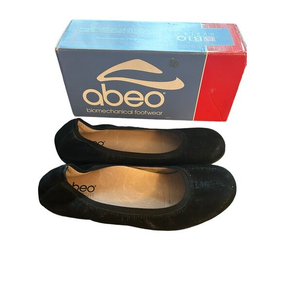 Abeo | Shoes | Abeo Tia Ballet Flat Shoe Leather Slip On Stretch Black ...